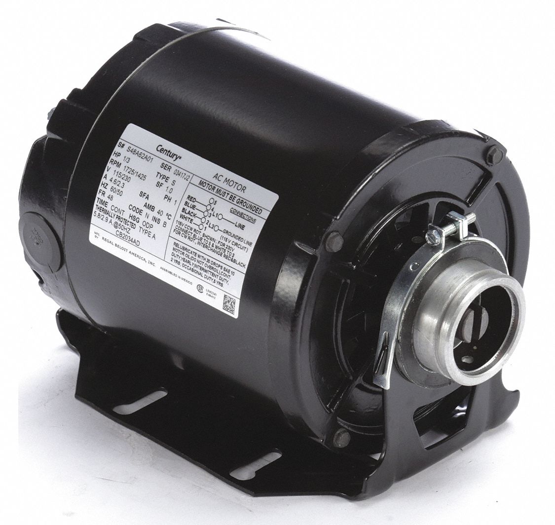 CENTURY, Cradle Base Mounting, 1/3 HP, Carbonator Pump Motor - 5DVX9 ...