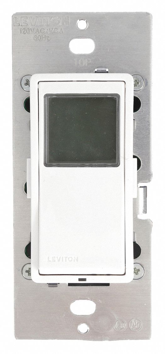 LEVITON, 24 hr Max, Wall Switch Timer - 5DXW7|VPT24-1PZ - Grainger