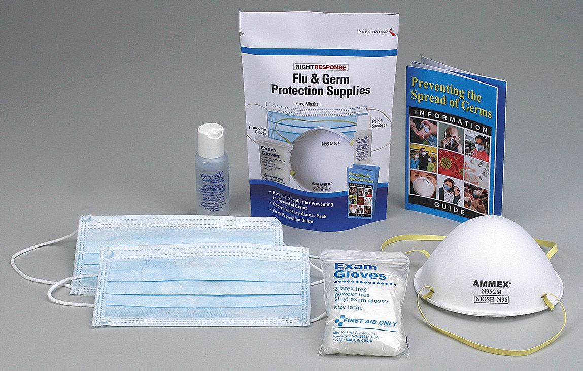 Flu and Germ Protection Kit, Size: Universal, Number of Components: 7 ...