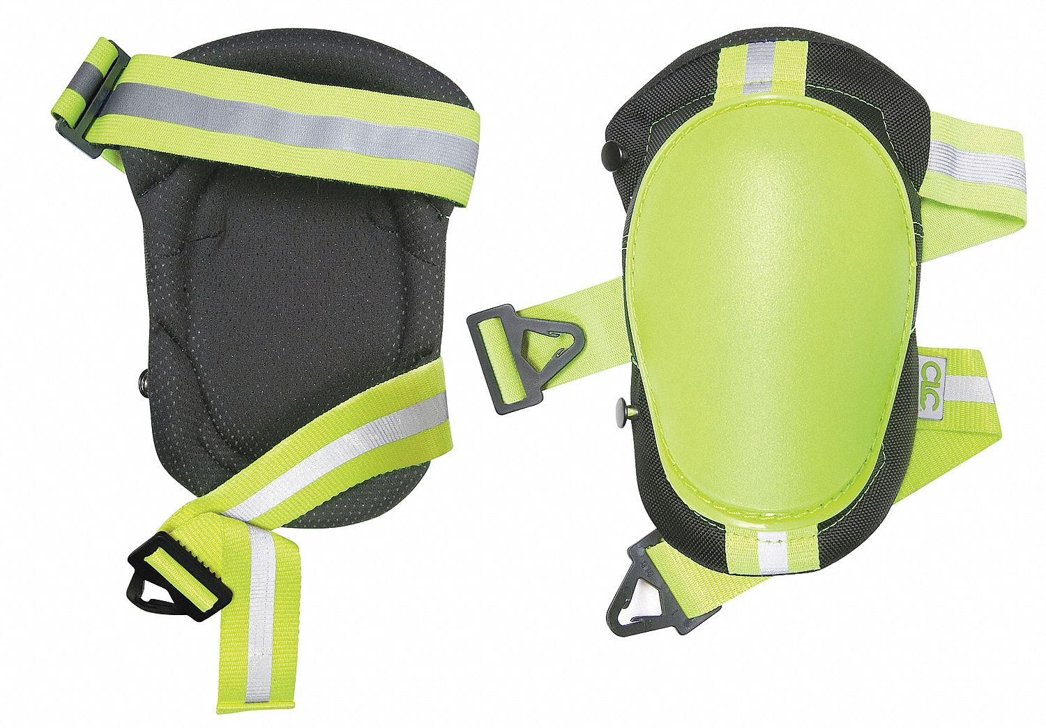 Swivel 2-Strap Knee Pads, Black/Hi-Visibility Green, Universal - Grainger