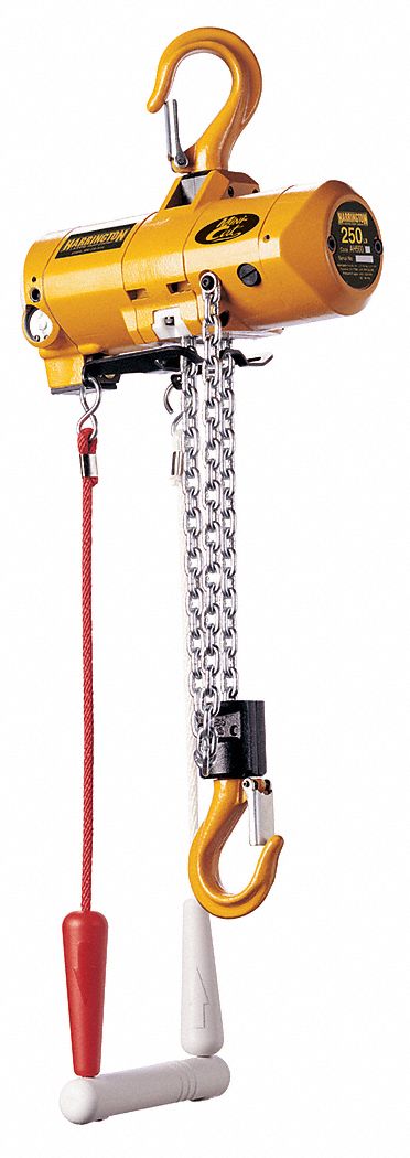 HARRINGTON, Hook Mounted - No Trolley, 250 lb Lifting Capacity, Air Chain Hoist - 5DZF4|AH250C ...