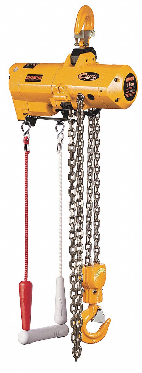 HARRINGTON, Hook Mounted - No Trolley, 2,000 lb Lifting Capacity, Air Chain Hoist - 5DZJ2 ...