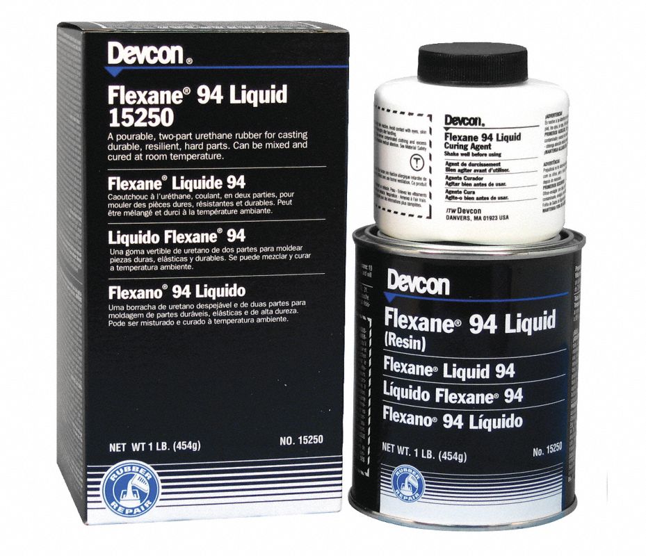 DEVCON Líquido Flexane® 94 Lata de 1lb. con Rango de Temperatura de Hasta 180°F, Negro - 5E154 ...