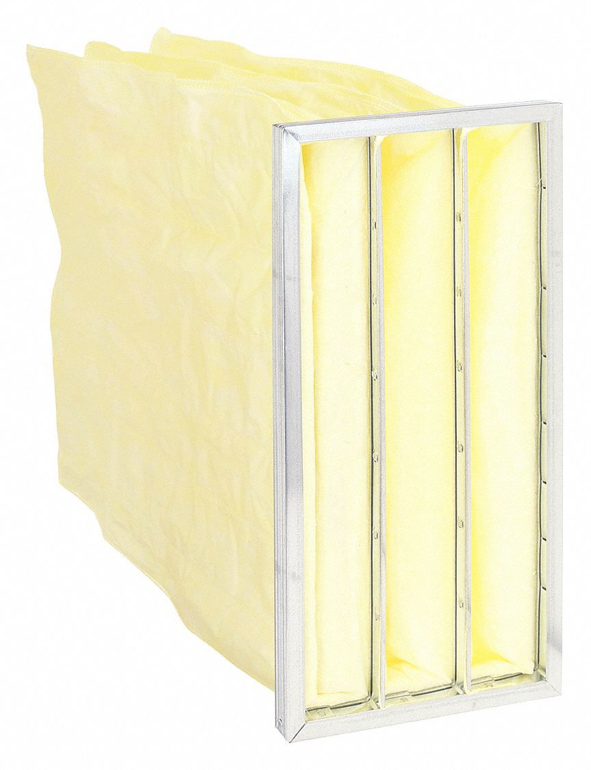 24x12x22 Nominal Filter Size, Yellow, Pocket Air Filter - 5E844|5E844 ...