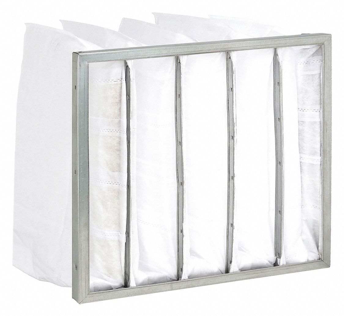 25x20x15 Nominal Filter Size, Tan/Yellow, Pocket Air Filter - 5E862 ...