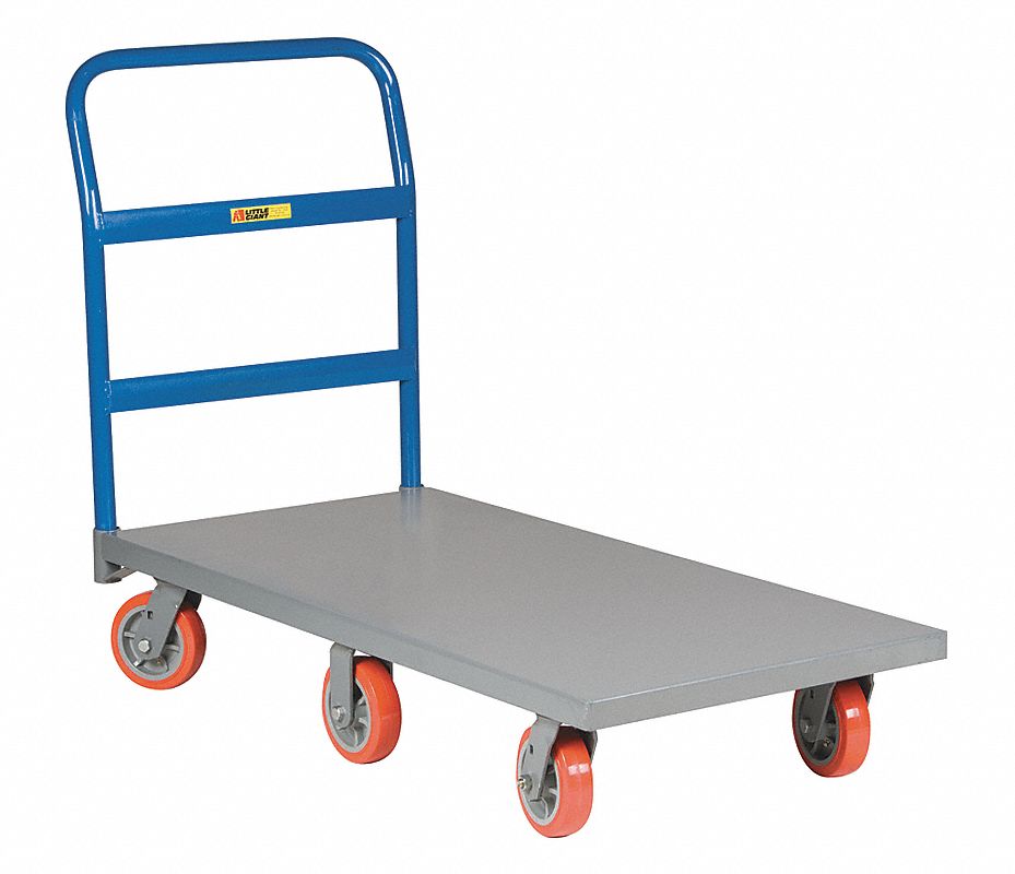APPROVED VENDOR Carrito de Plataforma con 6 Ruedas, Acero, 3600 lb., Tipo de Mango Tubo ...