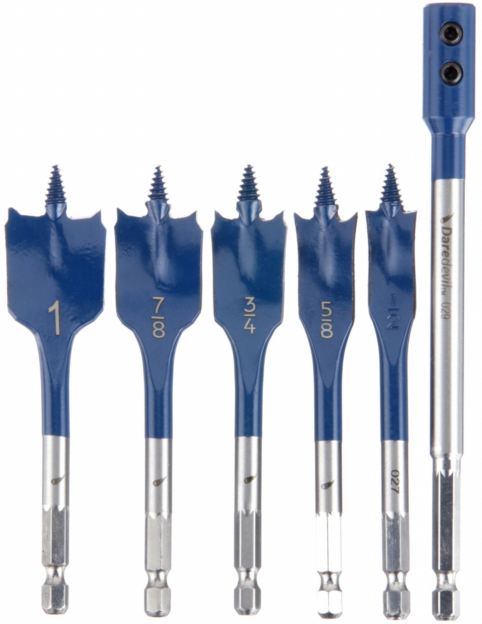 BOSCH, 6 in Overall Lg, Bright (Uncoated), Spade Drill Bit Set - 5EEU3 ...