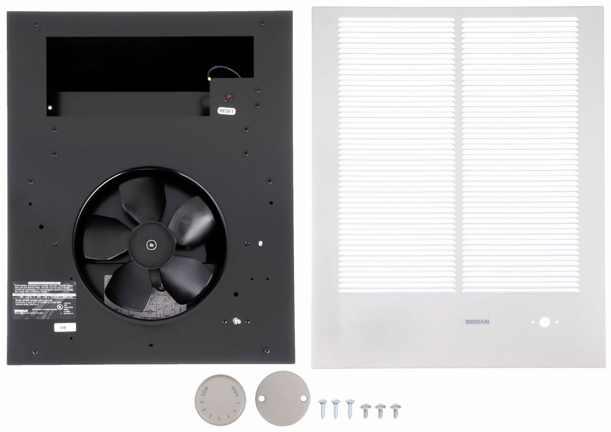 BROAN Recessed Electric Wall-Mount Heater, 1500W/3000W, 2000W/4000W ...