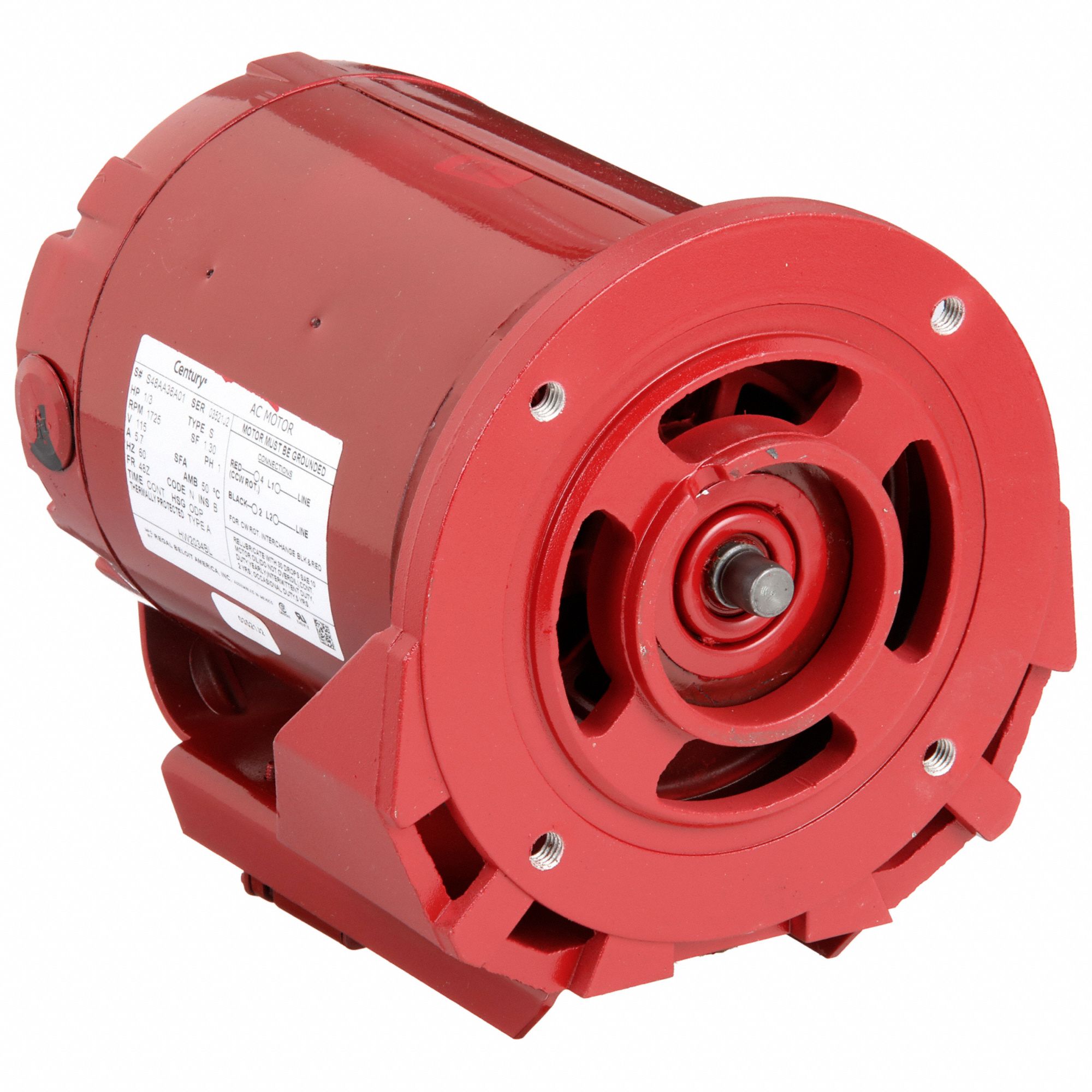 CENTURY, Mfr Part # HW2034BL, Single Phase, Circulating Pump Motor ...