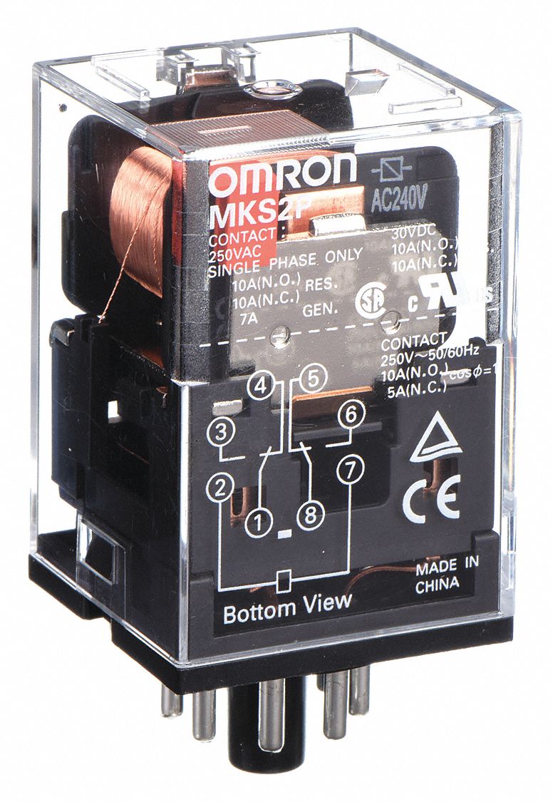 OMRON, Socket Mounted, 10 A Current Rating, General Purpose Relay - 5EMF5|MKS2PAC240 - Grainger