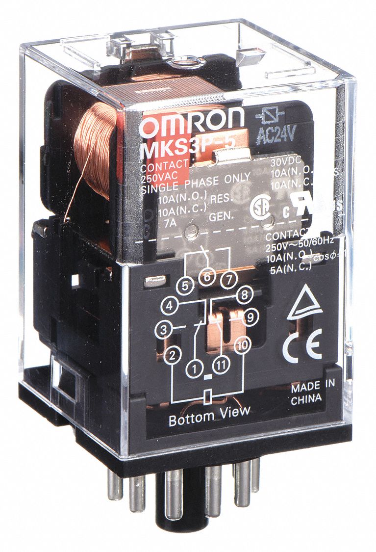 OMRON, Socket Mounted, 10 A Current Rating, General Purpose Relay - 5EMH7|MKS3P5AC24 - Grainger