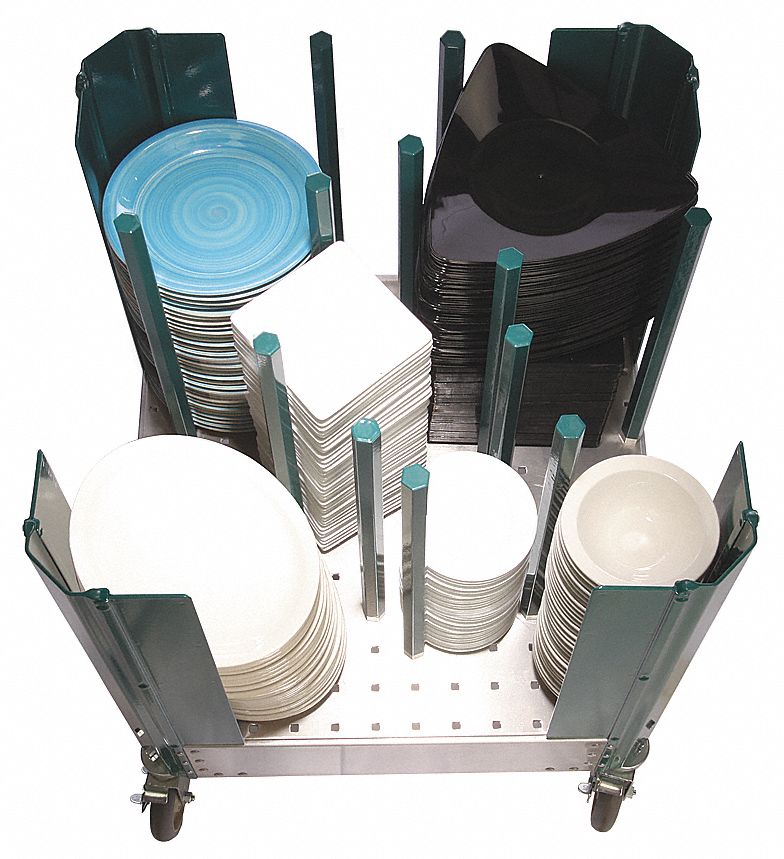 CRES COR, 5 Compartments, 250 lb Max Load Capacity, Dish Dolly - 5EMN3 ...