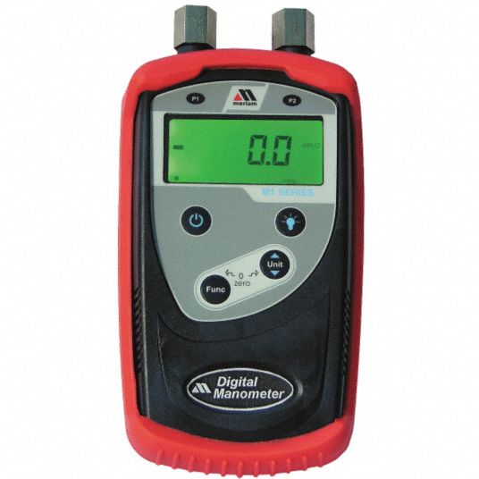 MERIAM, 0 in wc to 832 in wc, LCD, Digital Manometer - 5ENN1|ZM100-9 ...