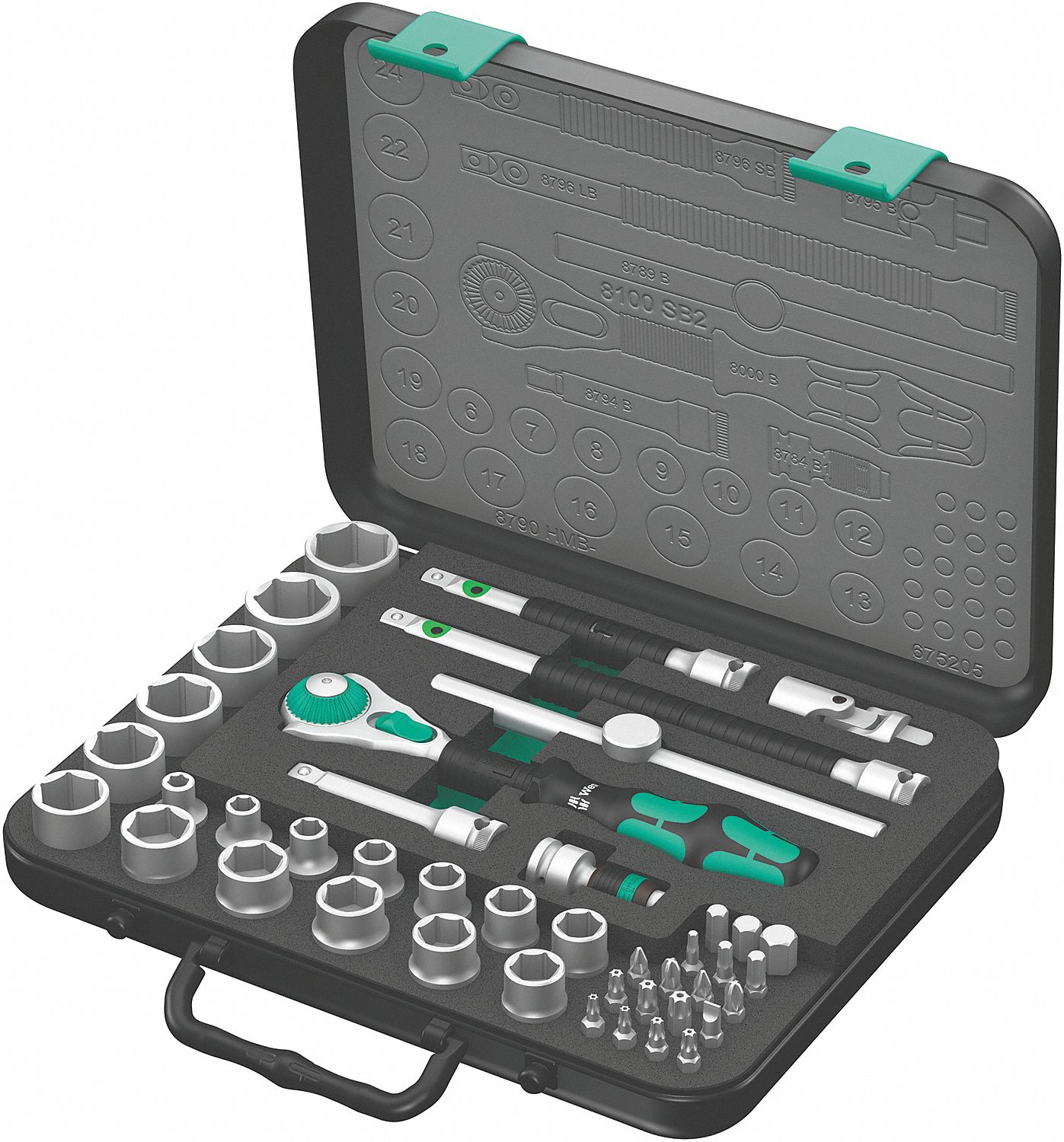 Wera 05003594001 Wera Socket Wrench Set, Socket Size Range 6 mm to 24 ...