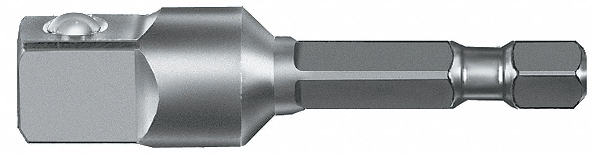 Hex Drive Socket Adapter, Output Drive Size 3/8 in, PK 10 - Grainger