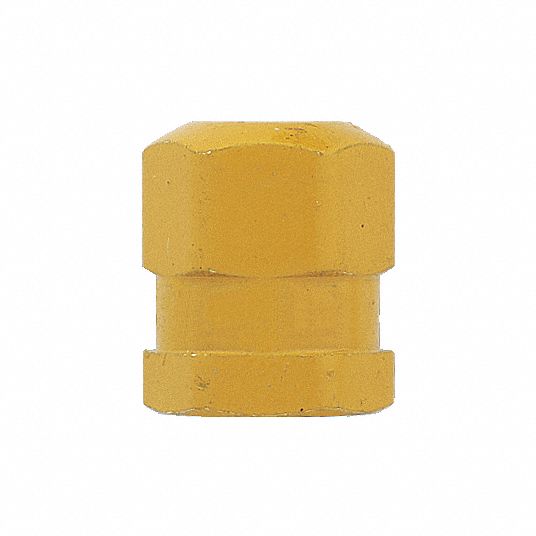 V Cap,3/8 In,3/8 In,Yel,Met,Hd,PK100 - Grainger