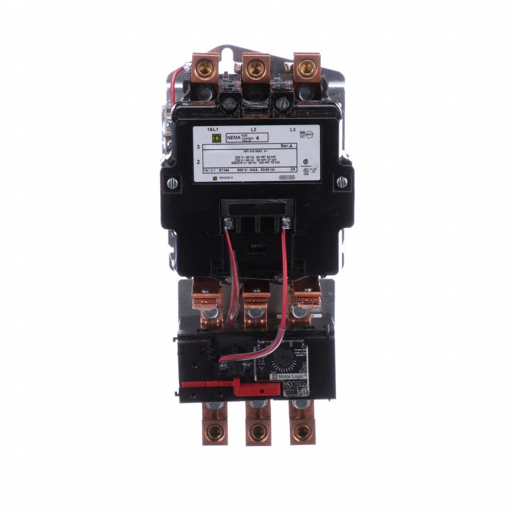 SQUARE D, Non-Reversing, 3 Poles, NEMA Magnetic Motor Starter - 5F157 ...