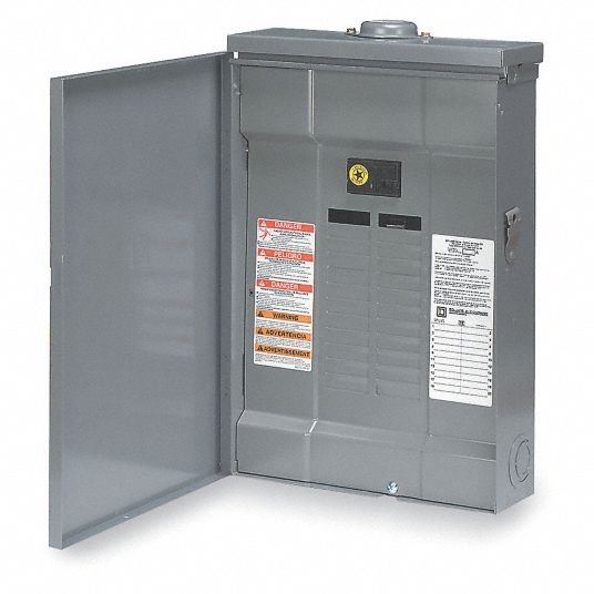 SQUARE D Load Center: 125 A Amps, 120/240V AC, 6 Spaces, 22kA, 6 Max ...