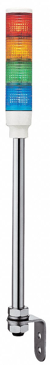 SCHNEIDER ELECTRIC, 4 Tier, Blue/Green/Orange/Red, Tower Light Assembly ...