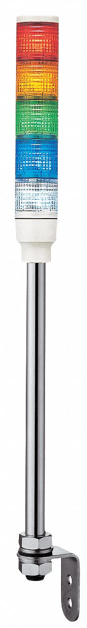 SCHNEIDER ELECTRIC, 5 Tier, Blue/Clear/Green/Orange/Red, Tower Light ...