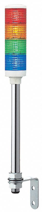 SCHNEIDER ELECTRIC, 4 Tier, Blue/Green/Orange/Red, Tower Light Assembly ...