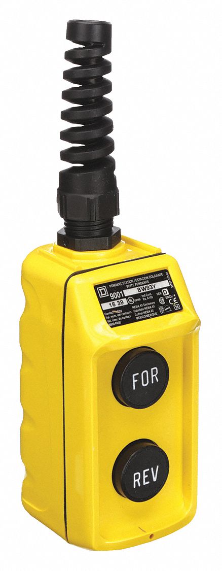 SQUARE D, (2) Push Buttons, 2NO, Pendant Control Station - 5FTP9|9001BW93Y - Grainger