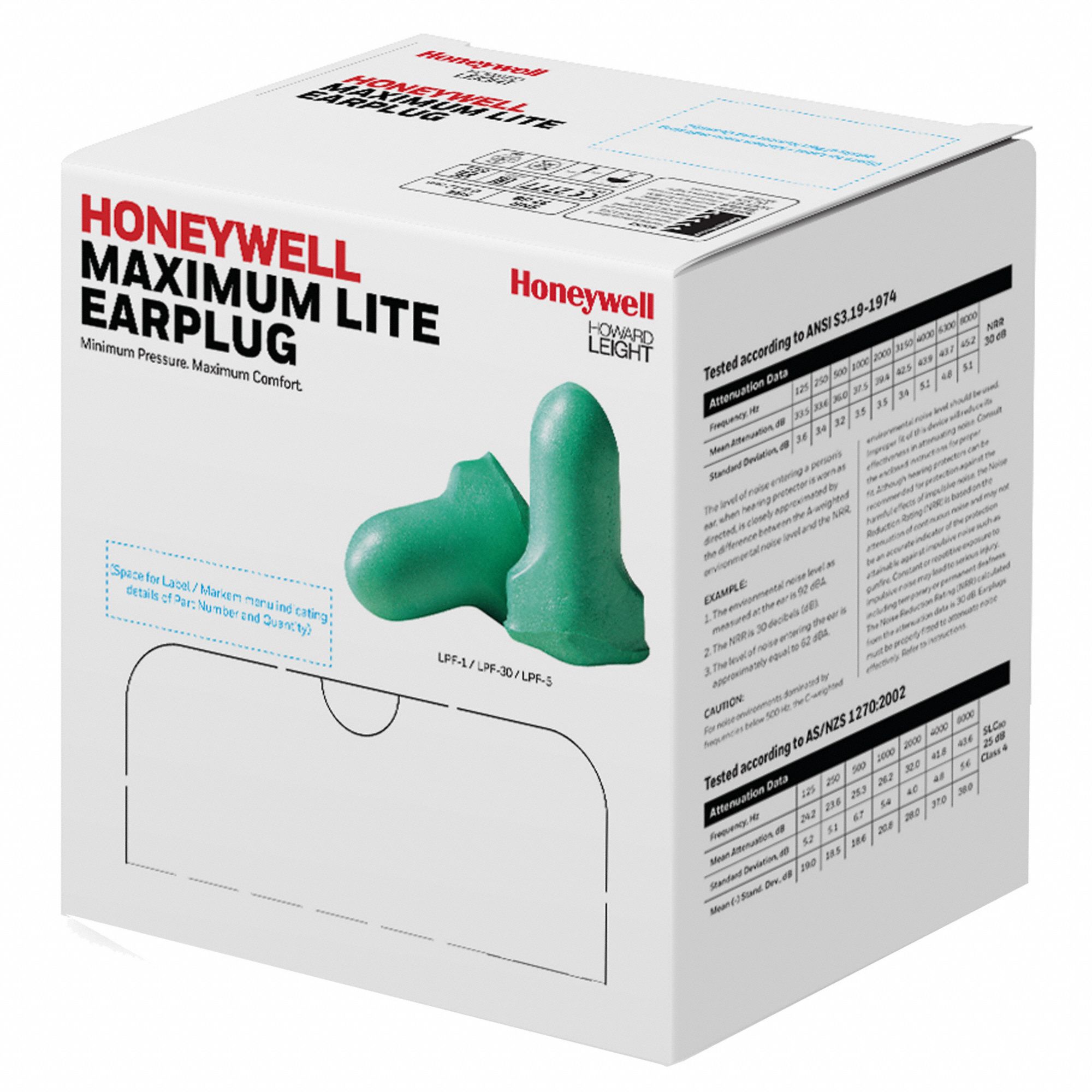 MAXIMUM LITE, Contoured-T, 30 dB NRR, Ear Plugs - 5FV09|LPF-1 - Grainger