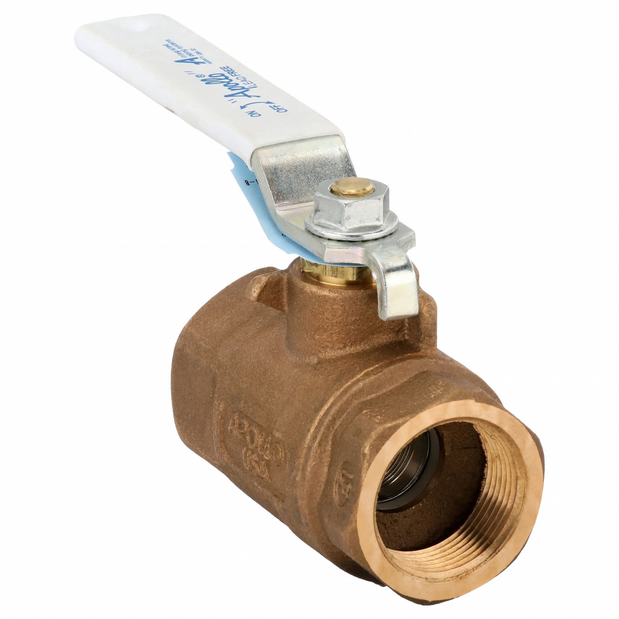 APOLLO, 1 1/4 in Size, Bronze, Manual Two-Way Ball Valve - 5FWA2|70LF-106-01 - Grainger