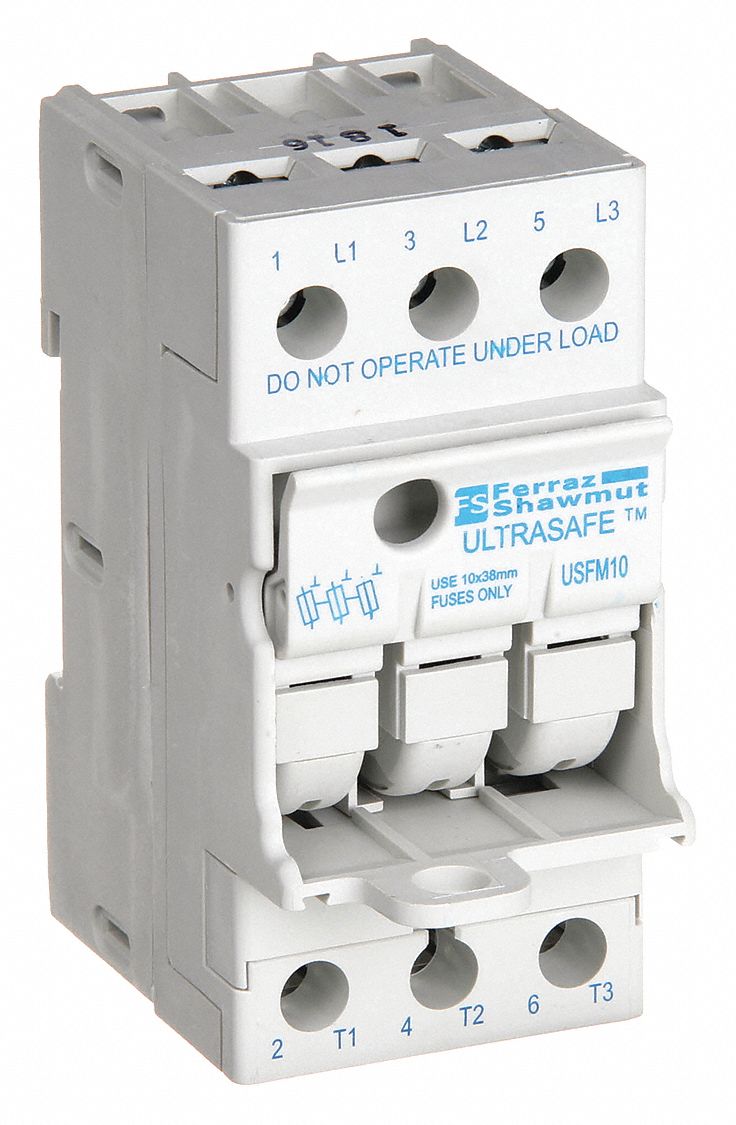 MERSEN, 3 Poles, 0 to 30 A, Finger-Safe Fuse Block - 5FXT1|USFM10 ...