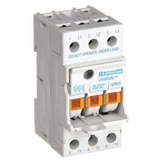 MERSEN, Finger-Safe, 3 Pole, Fuse Block - 5FXT2|USFM10I - Grainger