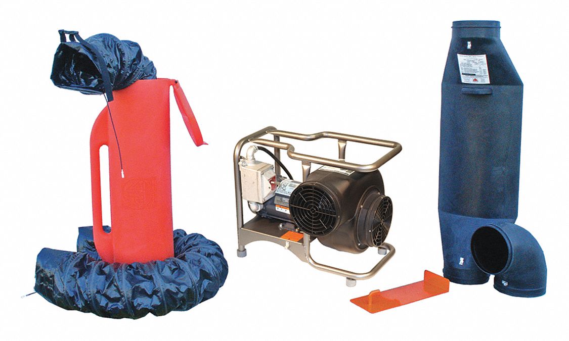 AIR SYSTEMS INTERNATIONAL, 115 V AC, 8 in Duct Dia, Confined Space ...