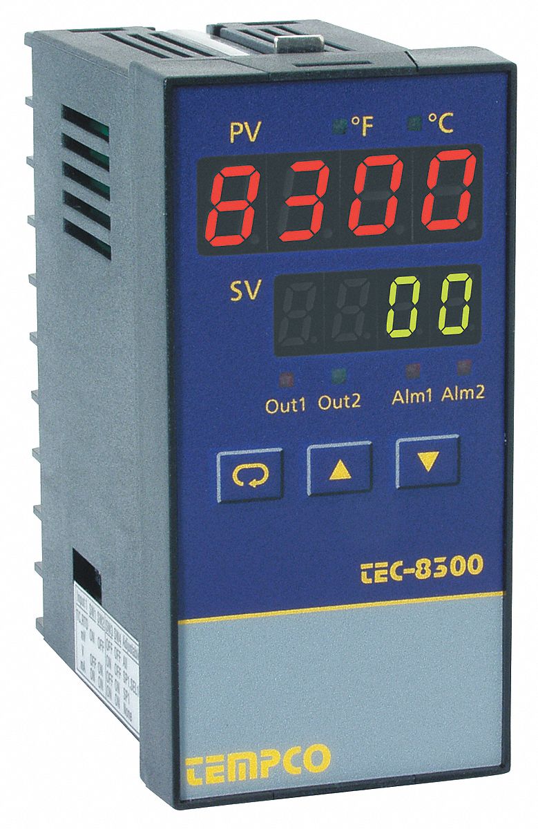 TEMPCO Temperature Controller: 1/8 DIN Size, 90 to 264V AC, Dependent ...