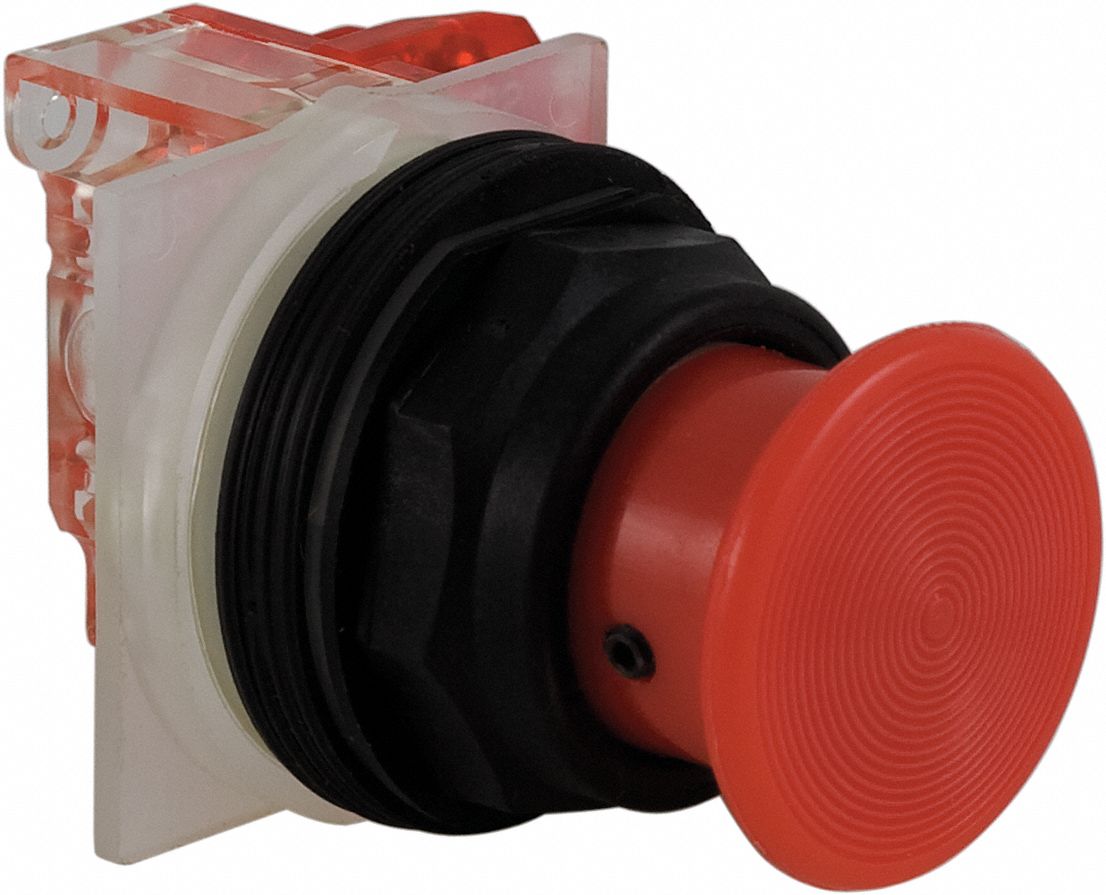 SCHNEIDER ELECTRIC, Non-Illuminated, Mushroom Head Profile, Mushroom ...