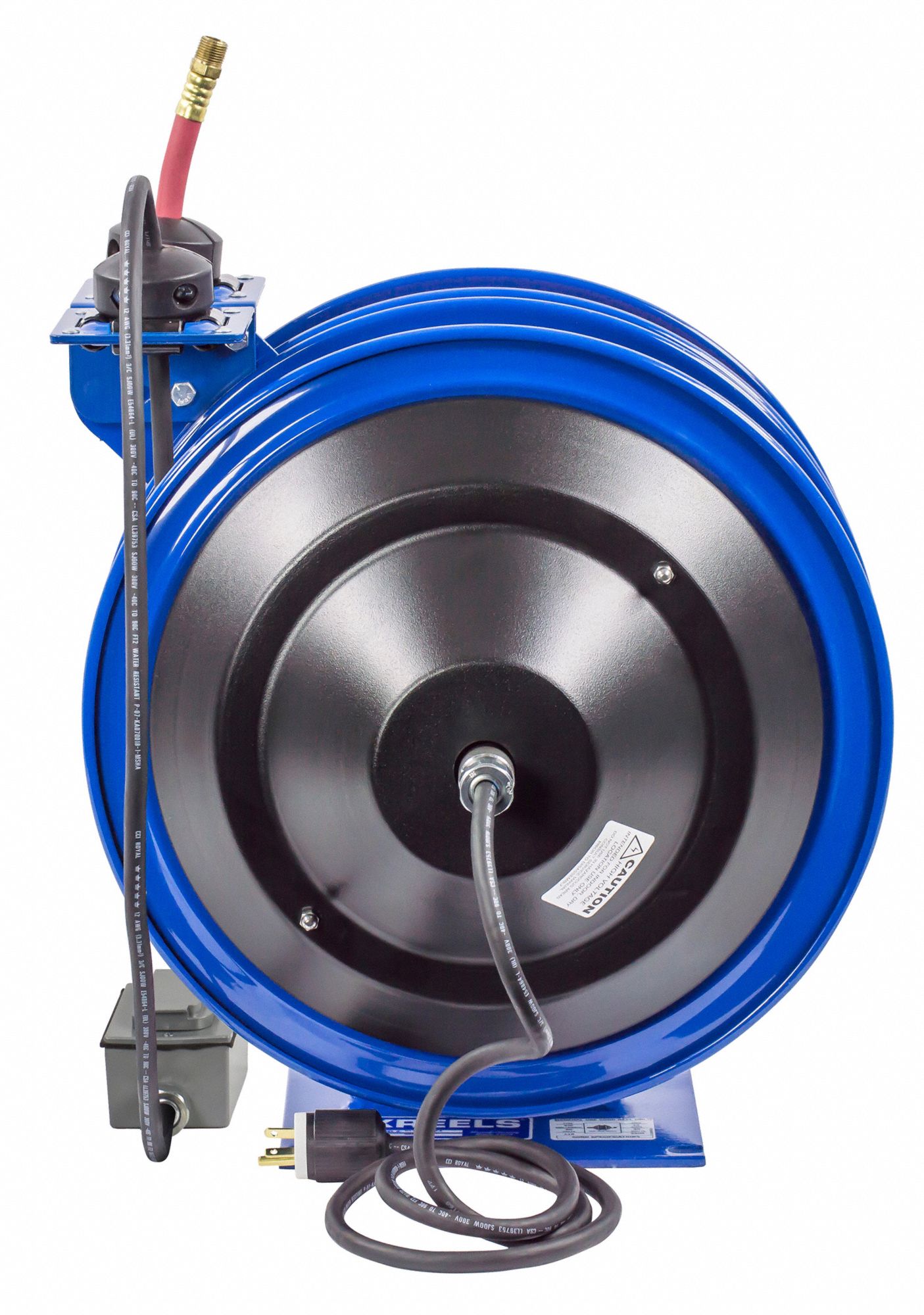 COXREELS Dual Reel Spring Return Hose Reel, Air, Electric, 0 psi, 300 ...