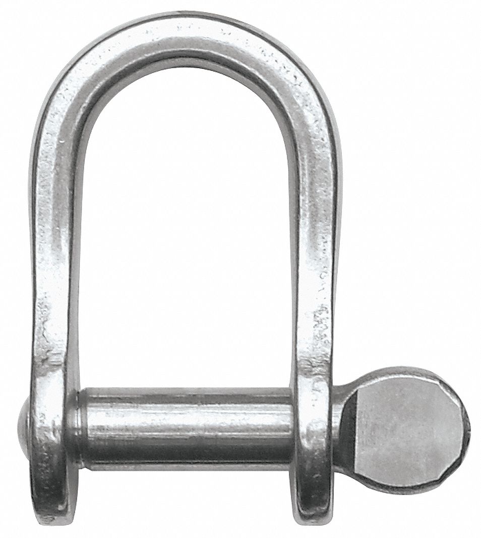 RONSTAN, Chain Shackle, 880 lb Working Load Limit, D-Shackle - 5GAA0 ...