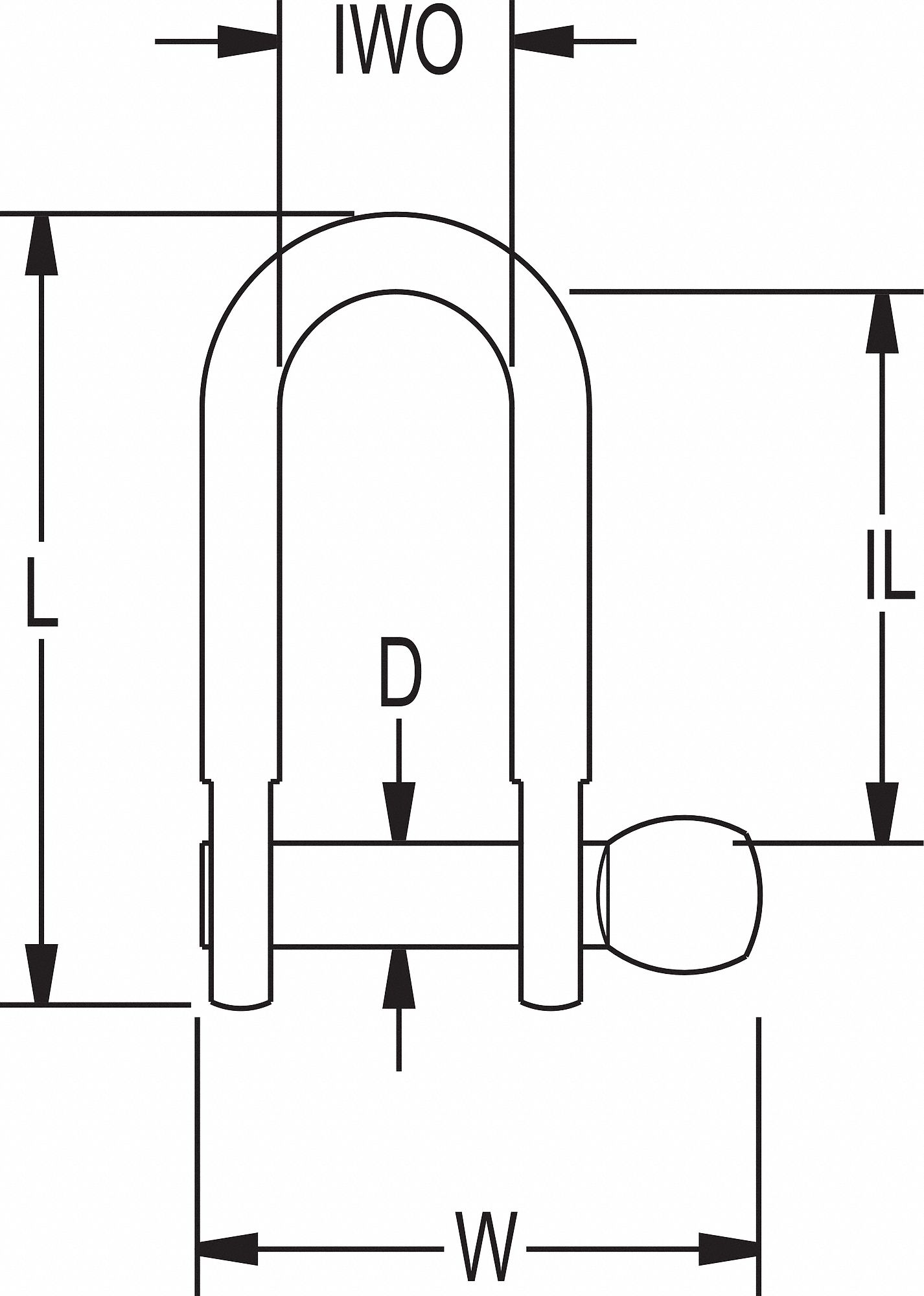 RONSTAN, Chain Shackle, 8,265 lb Working Load Limit, D-Shackle - 5GAA4 ...