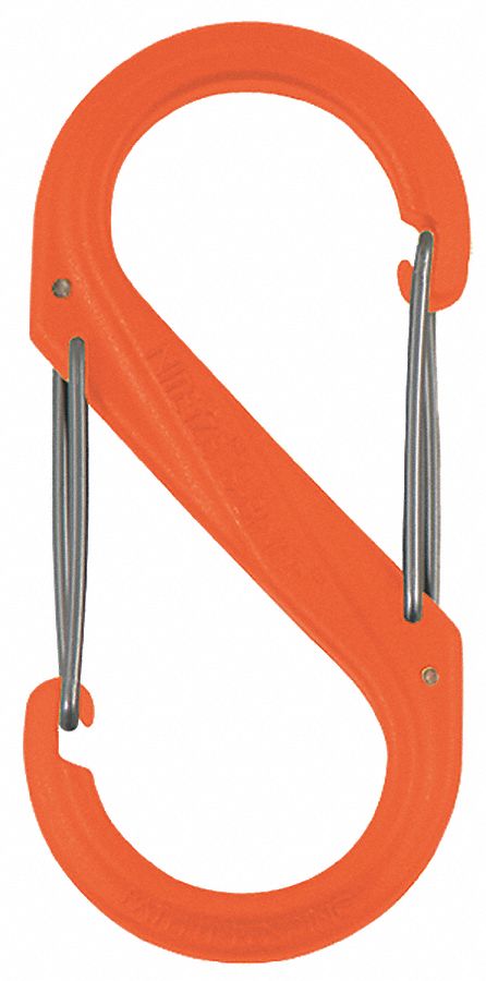 Carabiner Clip,2 In.,Plastic,Orange - Grainger