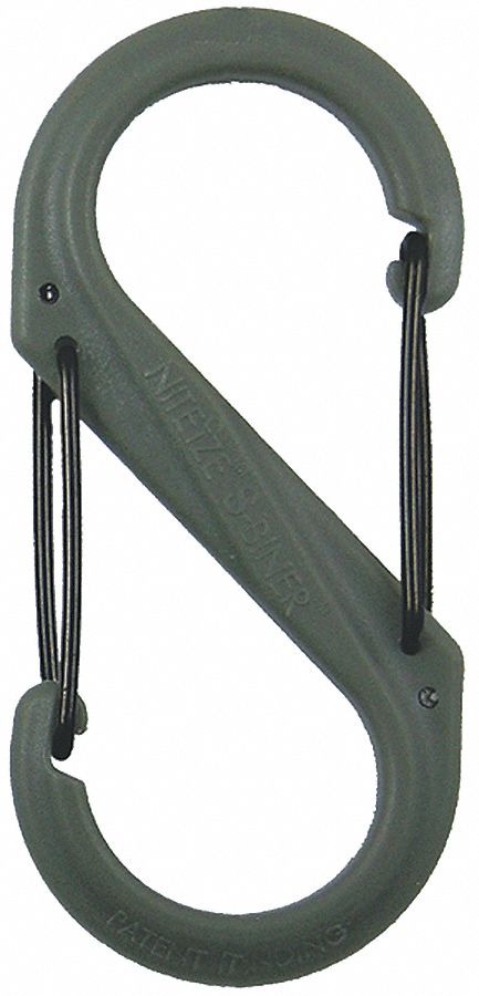 Carabiner Clip,2 In.,Plastic,Green - Grainger