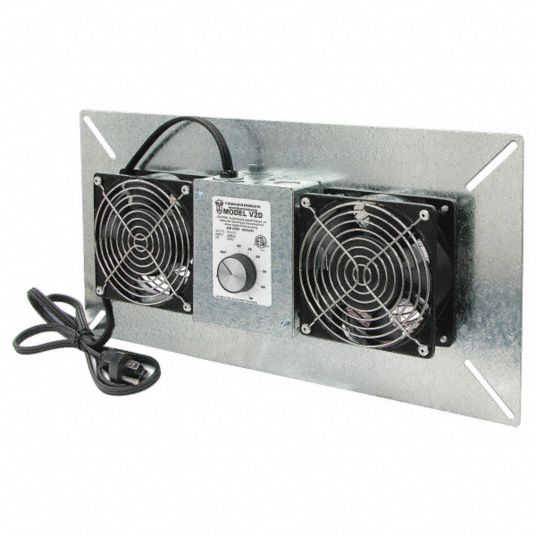 TJERNLUND Crawl Space Fan: Exhaust, 220 cfm Max Airflow, 2 Fans, 40 W ...