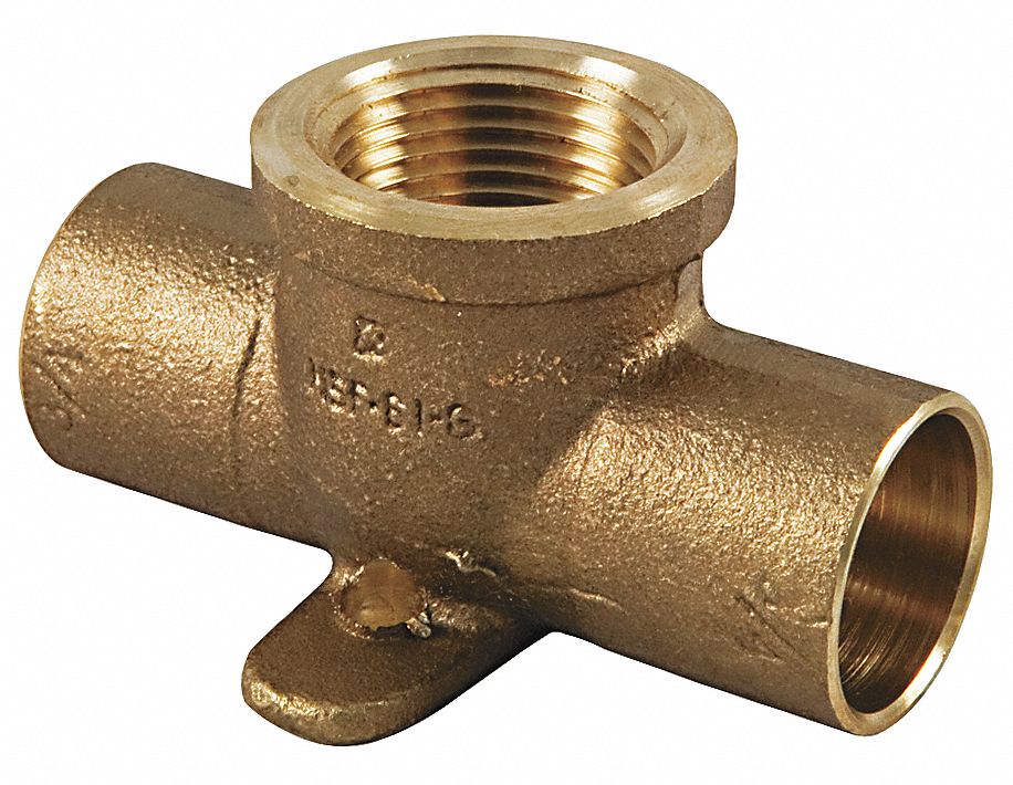 NIBCO, 1/2 in CTS x 1/2 in CTS x 1/2 in Pipe, Cup x Cup x FNPT, Sweat ...