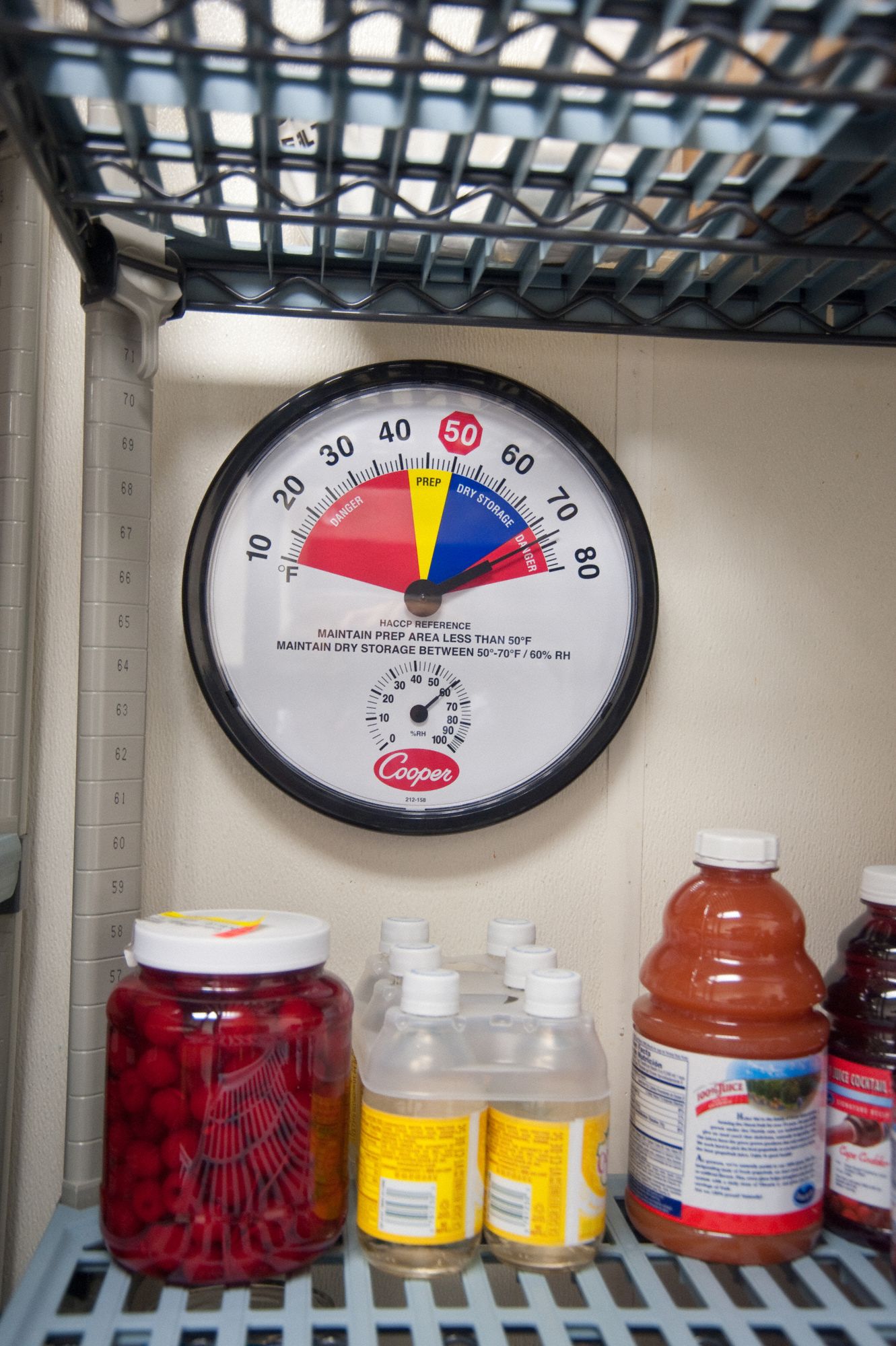 COOPER ATKINS Analog Hygrometer: 10° to 80°F, 0% to 100% RH, Food ...