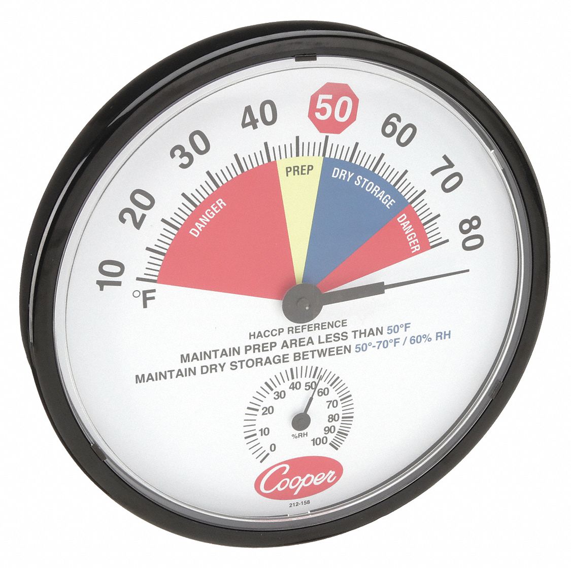 COOPER ATKINS, 0%to 100% Humidity Range, Wall, Analog Hygrometer ...
