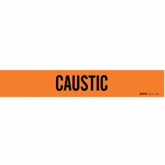 Caustic, Orange, Pipe Marker - 5GWT7|7339-1 - Grainger