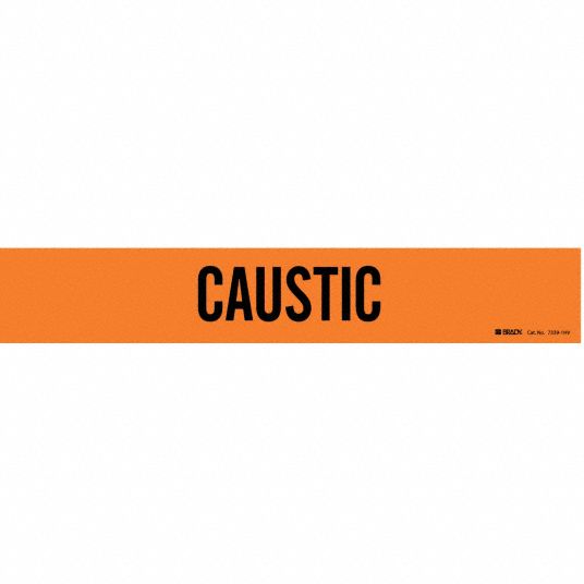 Caustic, Orange, Pipe Marker - 5GWT8|7339-1HV - Grainger