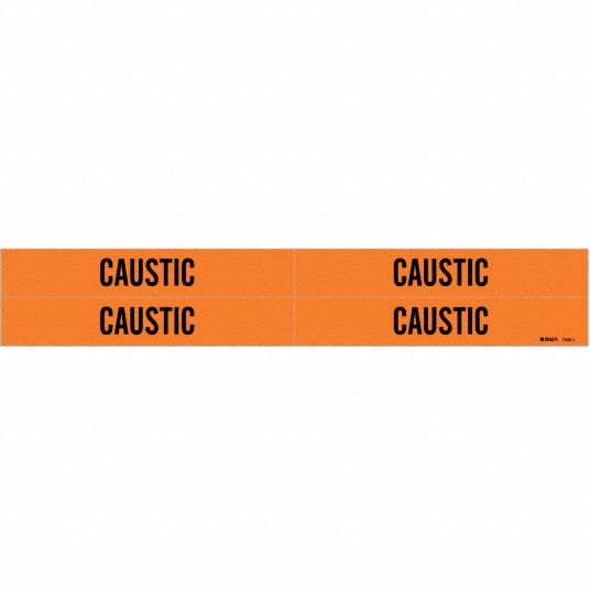 Caustic, Orange, Pipe Marker - 5GWU0|7339-4 - Grainger