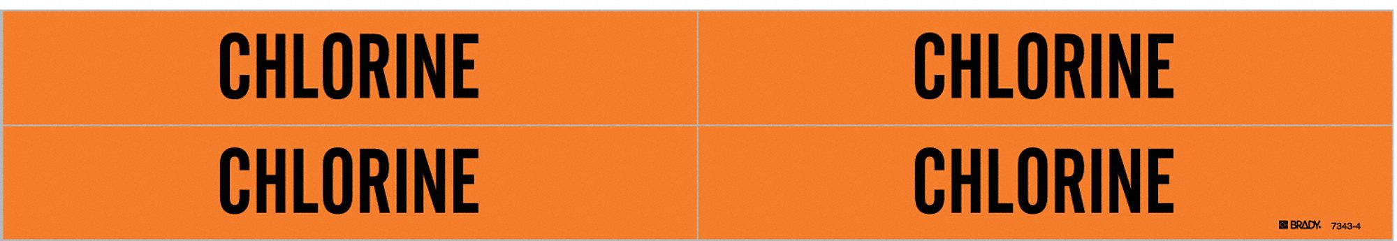 Chlorine, Orange, Pipe Marker - 5GWU4|7343-4 - Grainger