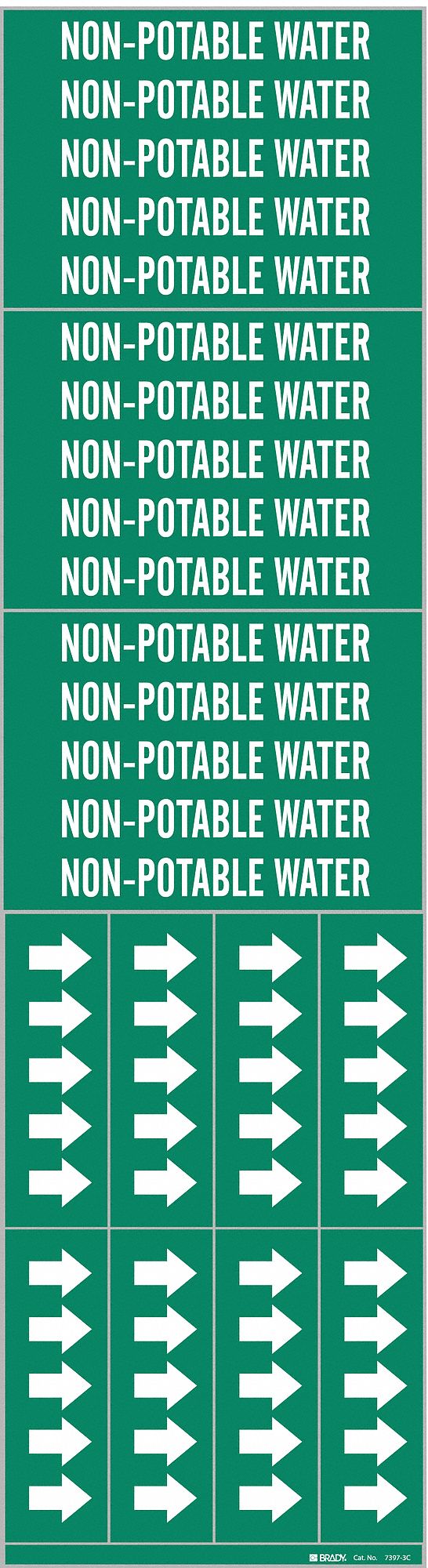Non-Potable Water, Green, Pipe Marker - 5GXC1|7397-3C - Grainger