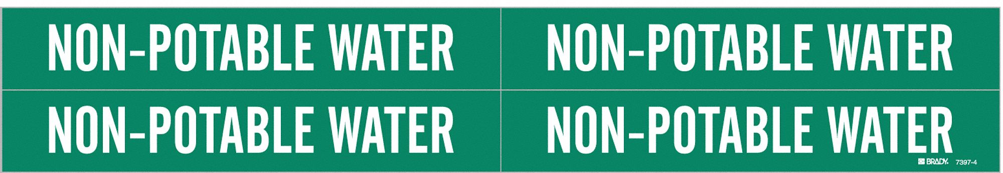 Non-Potable Water, Green, Pipe Marker - 5GXC2|7397-4 - Grainger