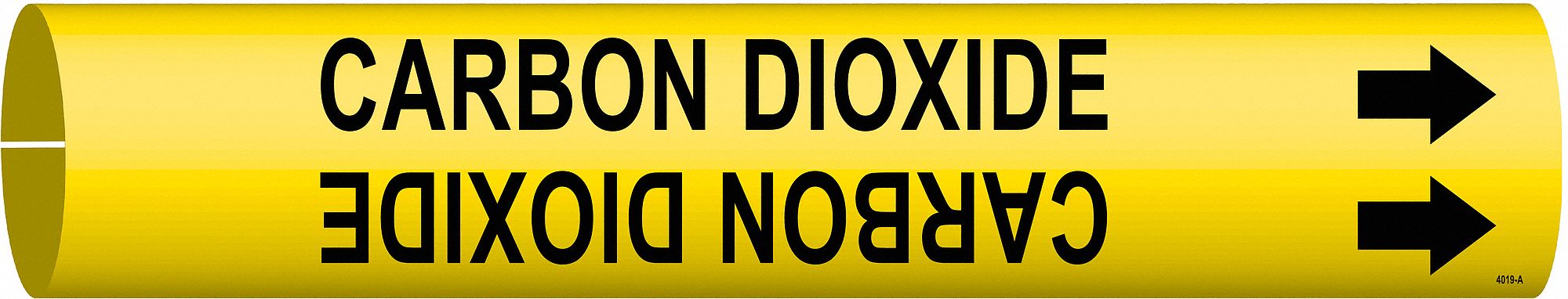 Carbon Dioxide, Yellow, Pipe Marker - 5GXJ0|4019-A - Grainger