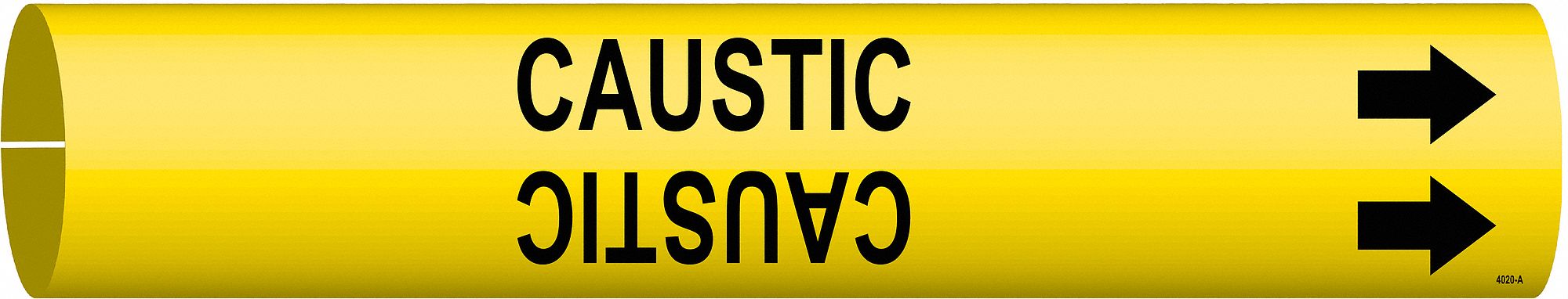 Caustic, Yellow, Pipe Marker - 5GXJ2|4020-A - Grainger
